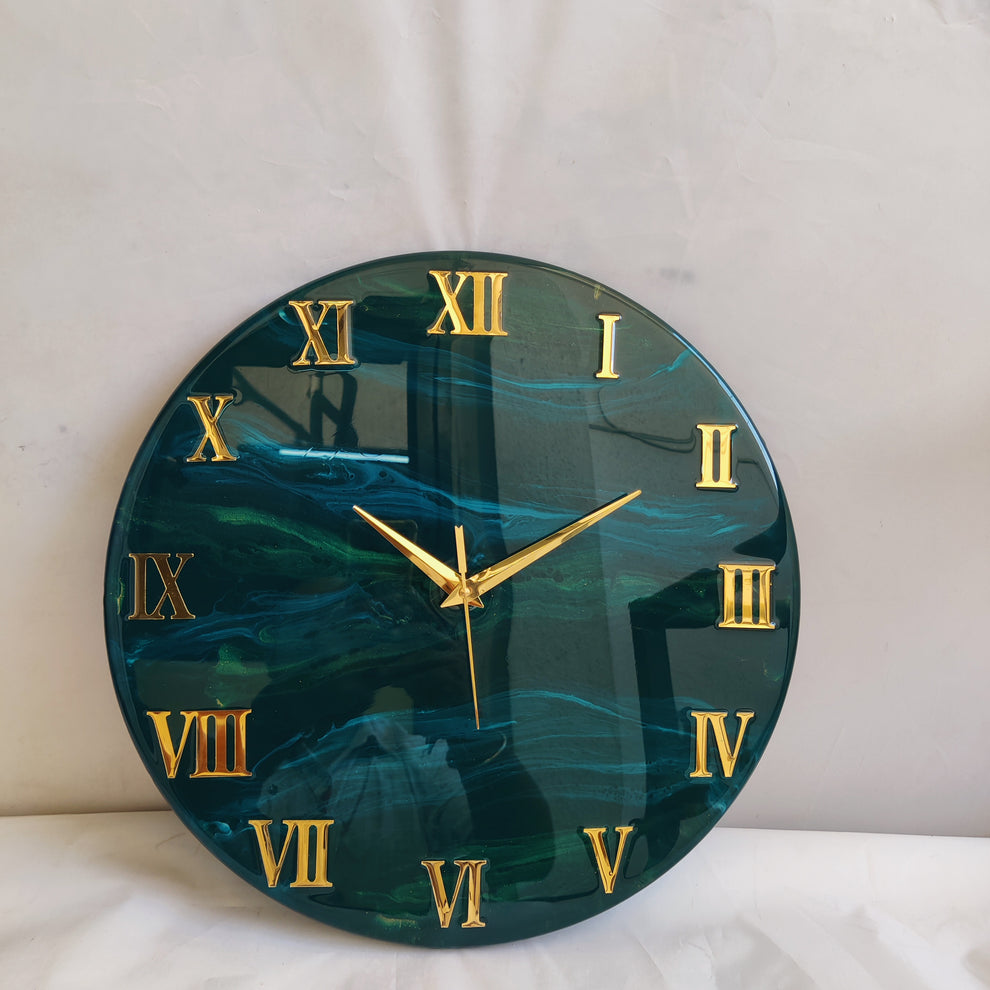 Shop Jungle Green The luxury ResinArt Resin Wall Clock Online